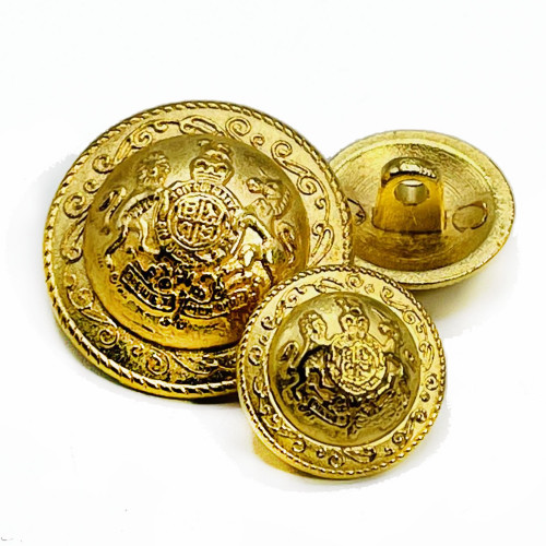 17-629 Matte Gold Blazer Button, 3 Sizes