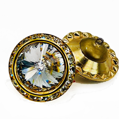 2950 - Rondelle Style Rhinestone Button with Czech Crystal Rivoli ...