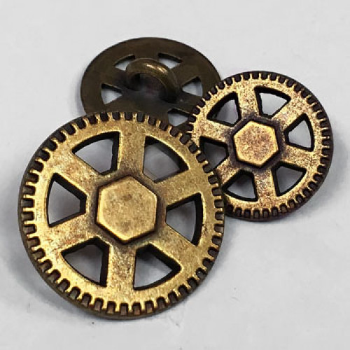 M-067 Metal Steampunk Button - 3 Sizes