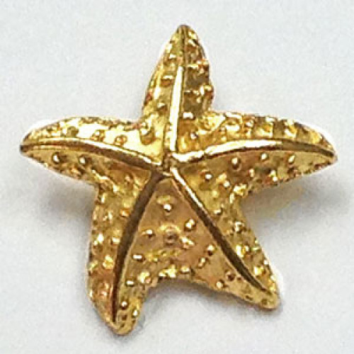 M-1309-Gold Metal Starfish Button, 1"