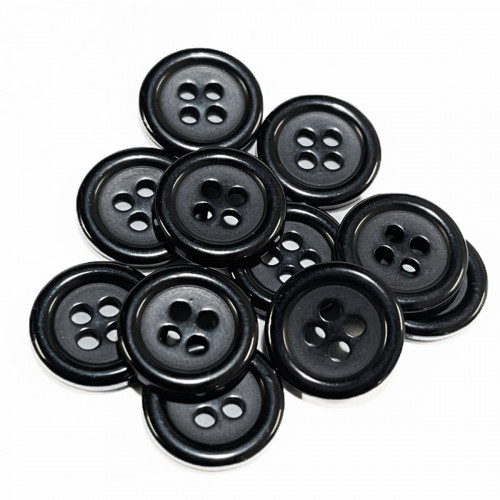 BB-501-D Black Fashion Button - Priced Per Dozen, 3 Sizes