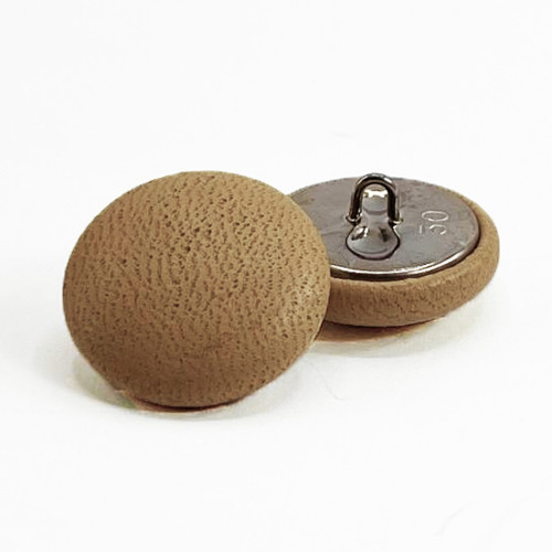 LL-1085 Camel Faux Leather Covered Button, 3/4