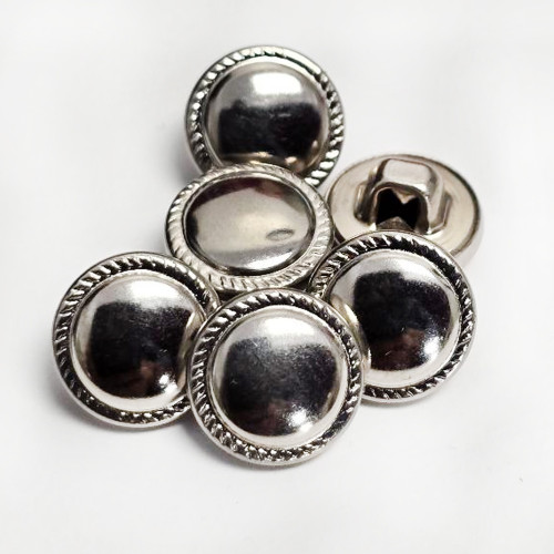 MTL-504 Silver Metal Shirt Button, 7/16" - Priced by the dozen