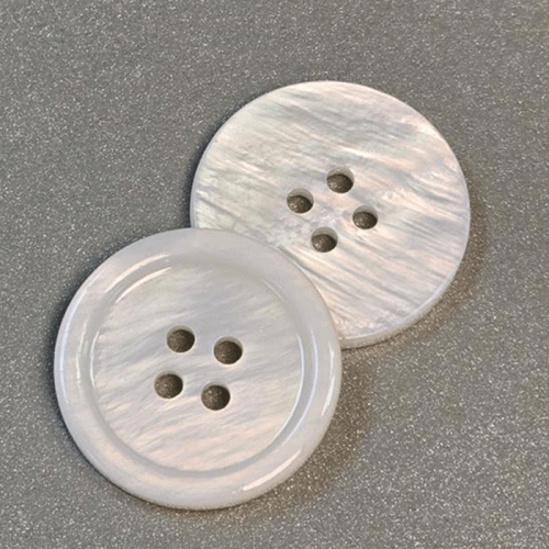 RSW-009 White Freshwater Shell Button - 7 Sizes, Priced per Dozen