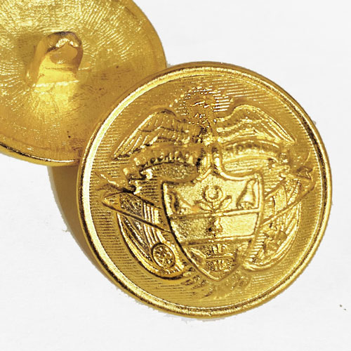 14171 - Matte Gold, Cast Metal Coat and Overcoat Button, 1-1/8"