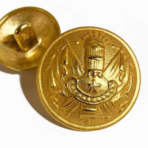 14180 - Gold Metal Military Style Button, 4 Sizes