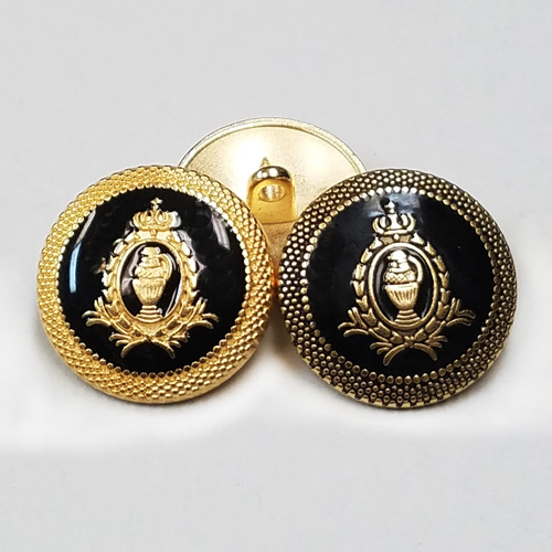 17-550B Blazer Button in Matte Gold or Antique Gold with Black Epoxy, 3 ...
