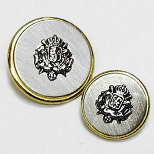 410018 Silver and Gold Metal Blazer Button - 2 Sizes
