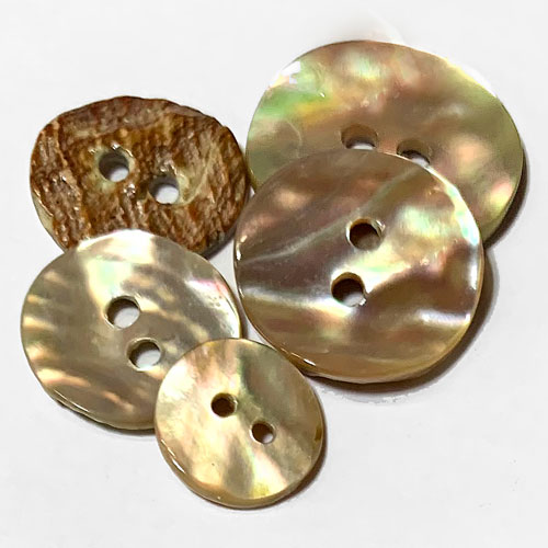 AWB-100 Genuine Awabi Shell Button, Sold by the Dozen - 6 Sizes