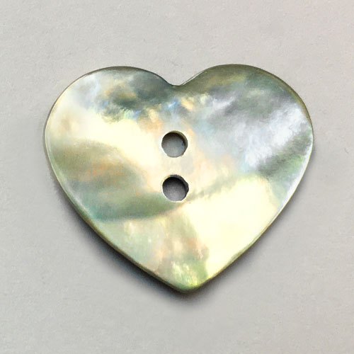 Agoya Shell Heart Button - 7 Sizes