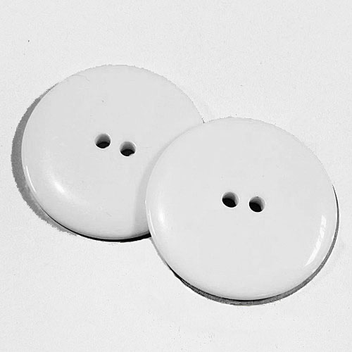 BB-1010P Large, Polished White, 2-Hole Button, 1-3/8" - Priced by the Dozen