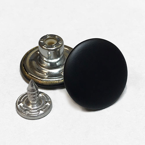 JB-17 Jean Button, Matte Black, 17mm - Sold by the Dozen