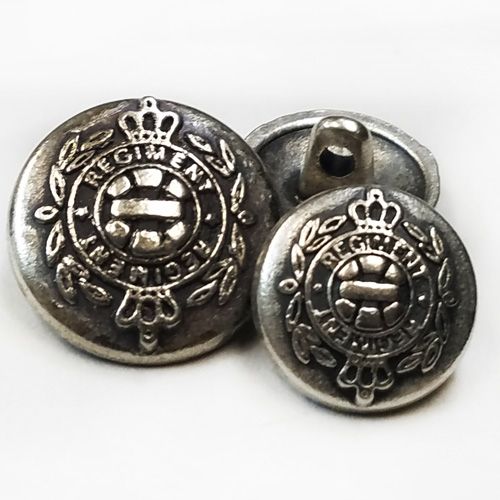 M-1803-Antique Silver Blazer Button, 2 Sizes