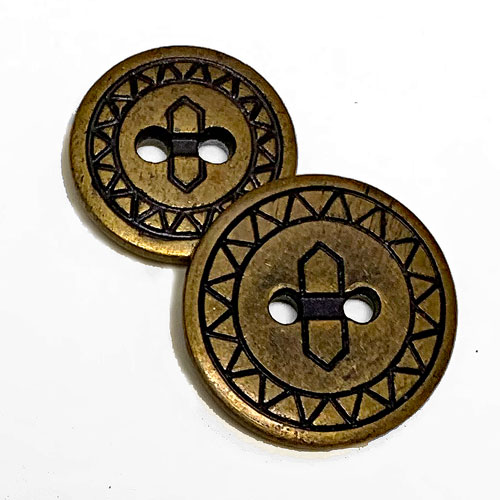 M-308 Southwestern Style Antique Brass Button, 2 Sizes