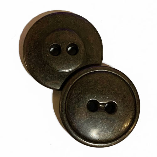 M-3986 - Dark Antique Copper, Metal 2-Hole Button, 13/16"