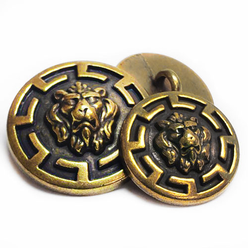 M-7974 Lion's Head Metal Button, 2 Sizes