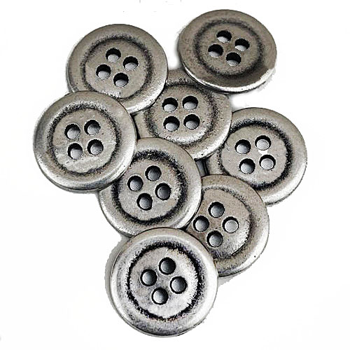 M-1961-D Matte Antique Silver Button, 5/8" - Priced per Dozen