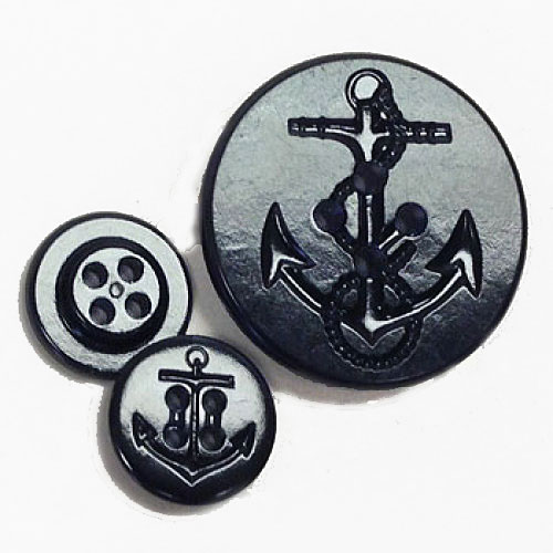 PCB-51-US Navy Pea Coat Button, DARK NAVY - 2 Sizes