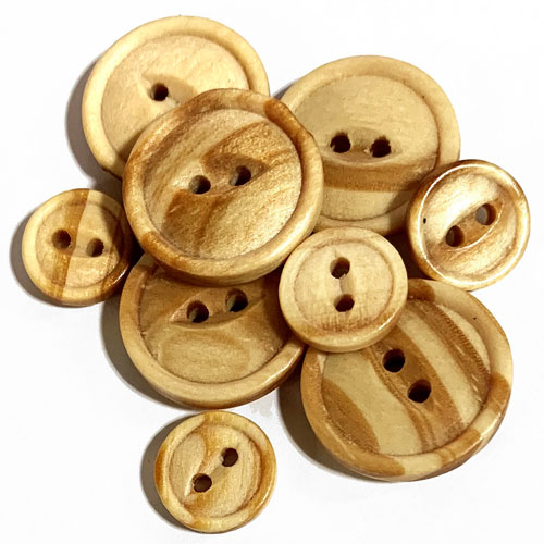 WD-1220 Fisheye Wood Button, 2 Sizes - Priced by the Dozen